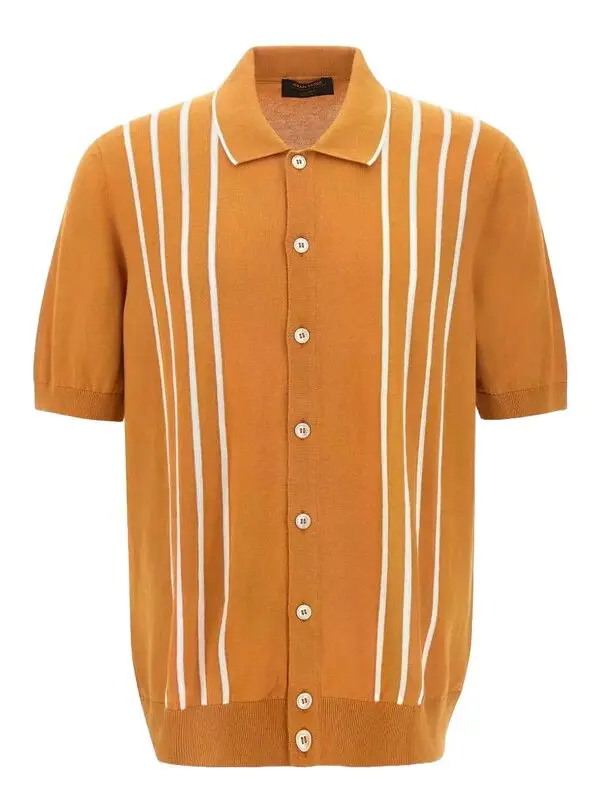 GRAN SASSO Striped-detail Shirt - Orange