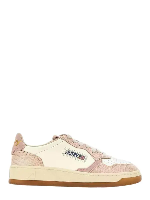 AUTRY Medalist Low Crocodile-embossed Sneakers - Neutrals