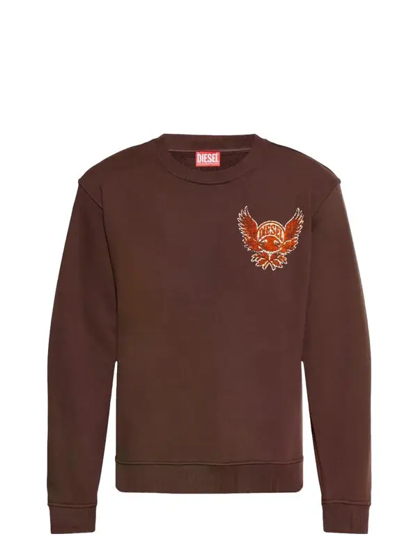 DIESEL® S-norm-aa2 Eagle-print Sweatshirt - Brown