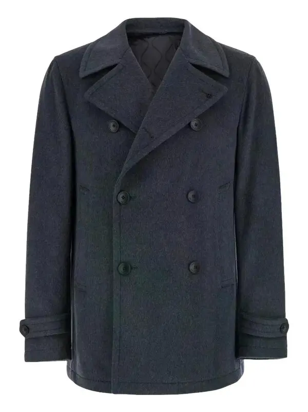 Tagliatore Short Double-breasted Coat - Grey