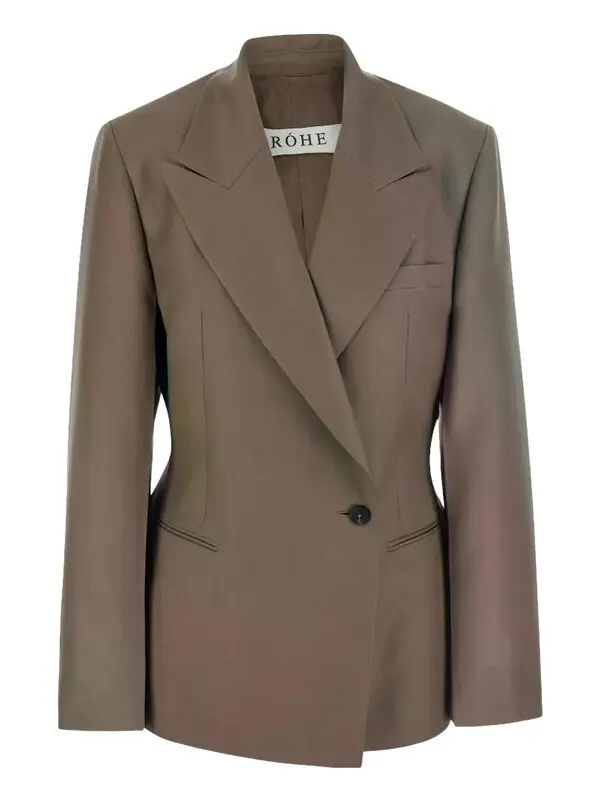 RÓHE Peak-lapel Single-breasted Blazer - Brown