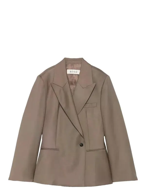 RÓHE Peak-lapel Single-breasted Blazer - Brown