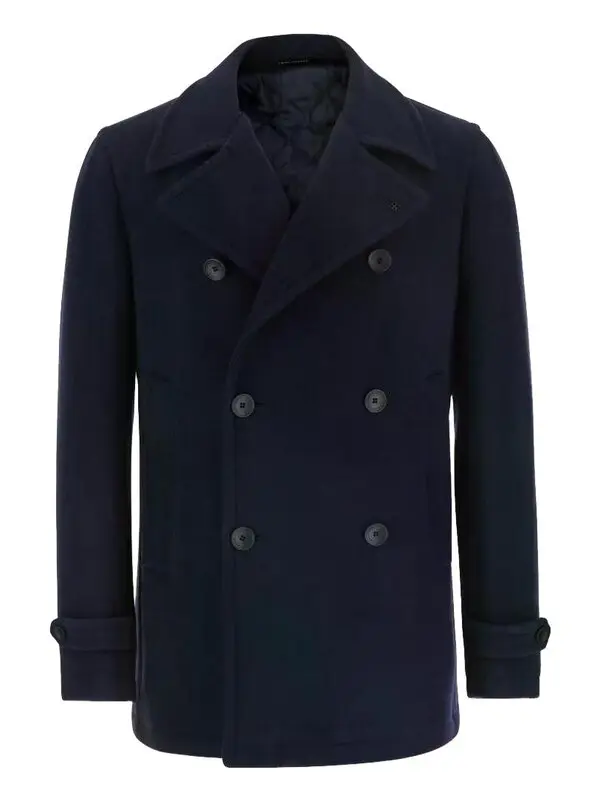 Tagliatore Short Double-breasted Coat - Blue