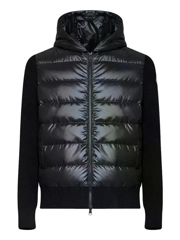 Moncler Quilted-panel Hooded Jacket - Black