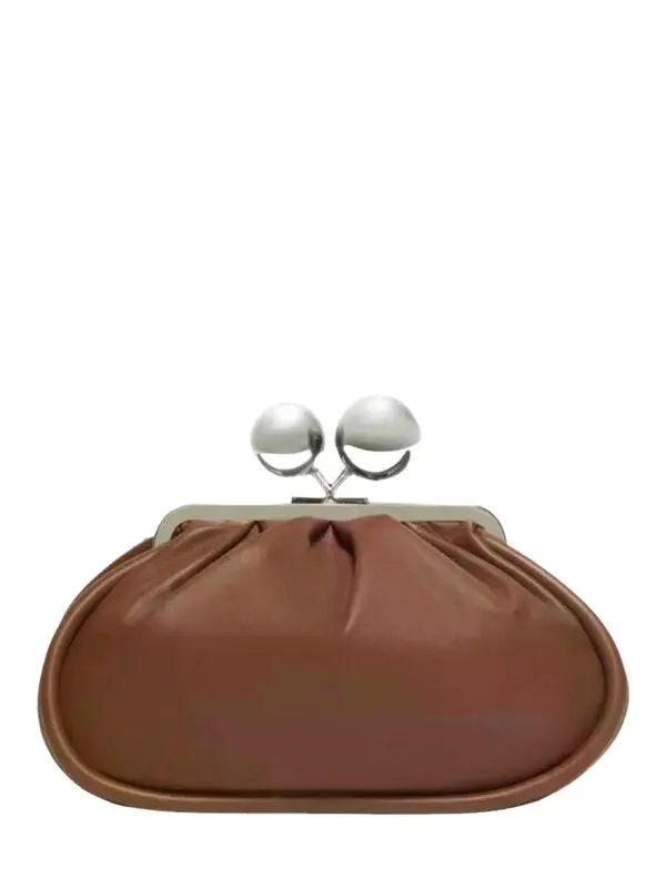 Max Mara Medium Pasticcino Sphere-clasp Leather Clutch Bag - Brown