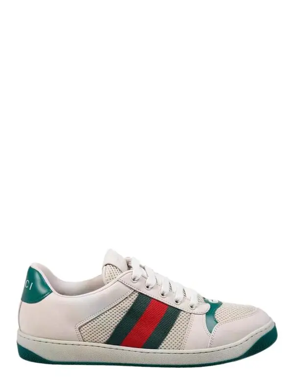 Gucci Screener Web-stripe Panelled Sneakers - White