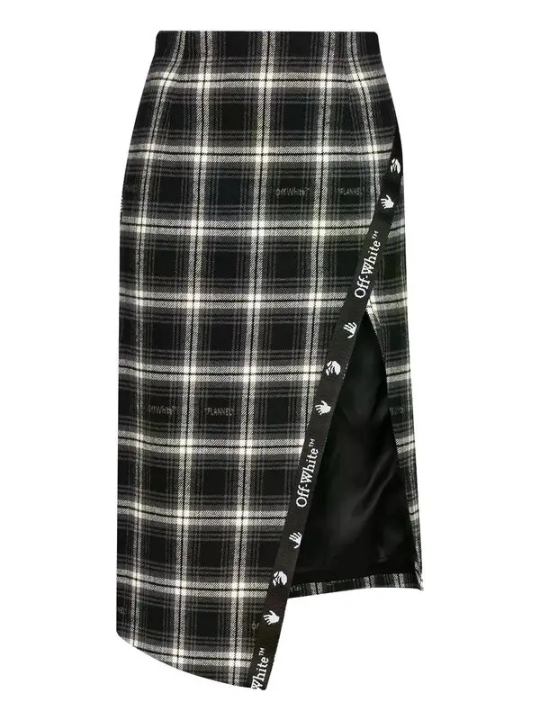 Off-White Asymmetric Check Pencil Skirt - 1000