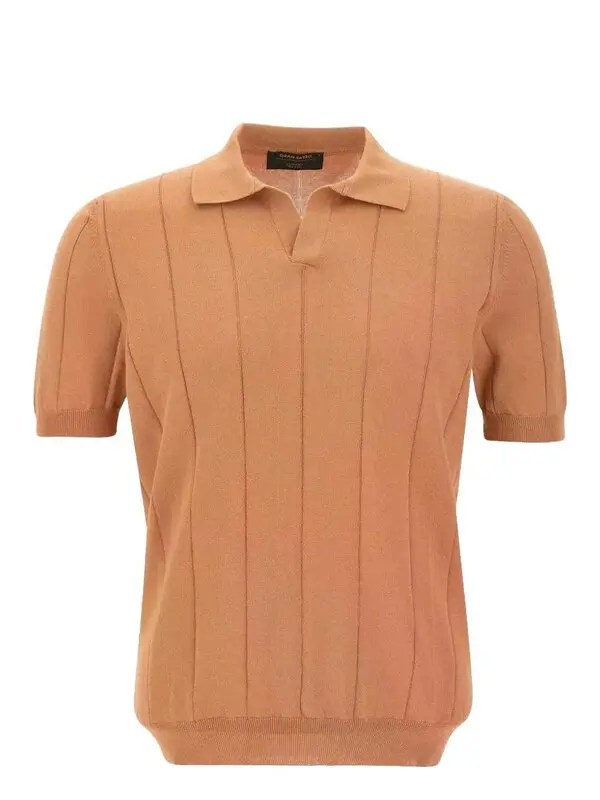 GRAN SASSO Tennis M/m Skipper Ribbed-knit T5-shirt - Orange