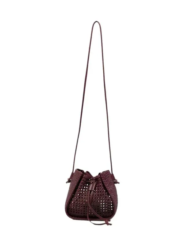 FORTE_FORTE Woven Leather Shoulder Bag - Red