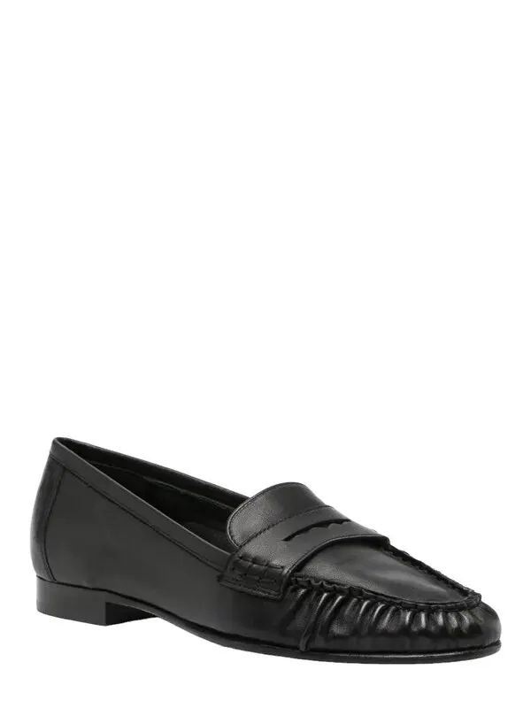 AeydĒ Aldous Ruched Penny-slot Loafers - Black