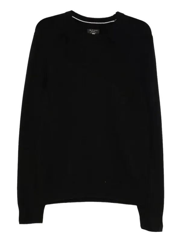 Rag & Bone Declan Fine Knit Crew Neck Sweater - Black