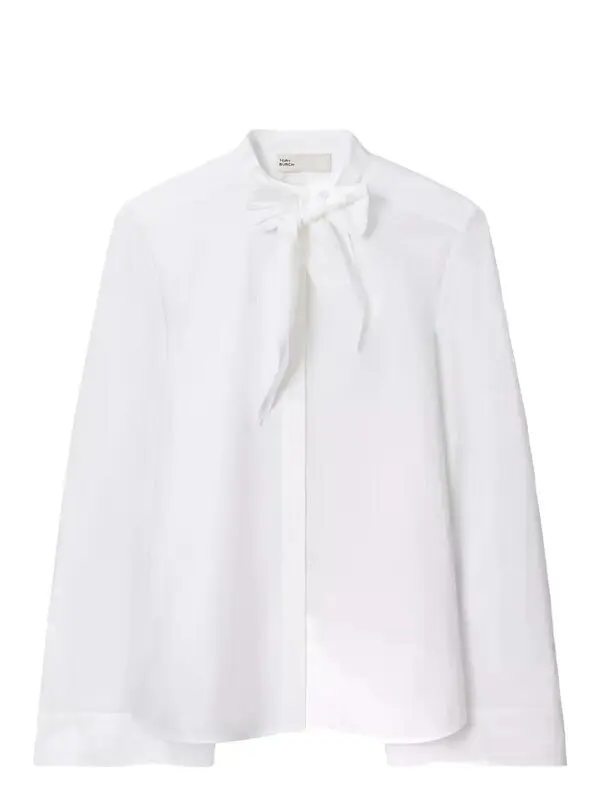 Tory Burch Poplin Pussy-bow Blouse - White