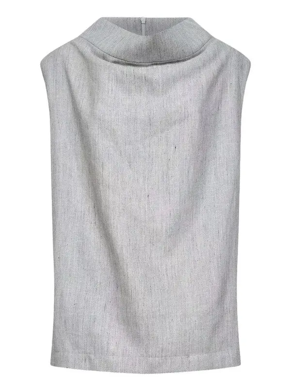 BATAKOVIC Sleeveless Top With Herringbone Pattern - Grey