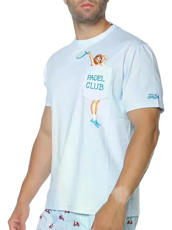 MC2 SAINT BARTH Austin Graphic-print Chest-pocket T-shirt - Blue