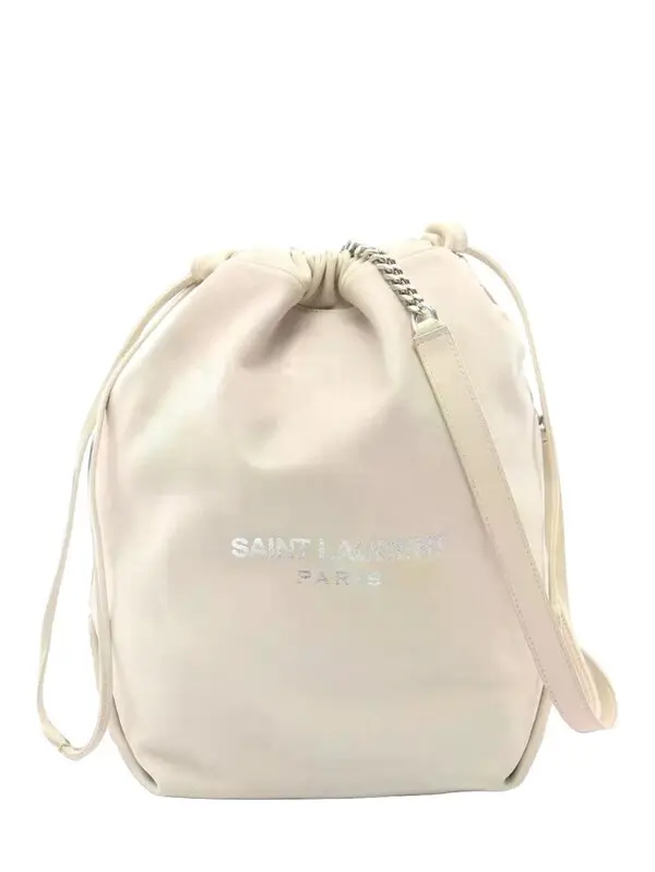 Saint Laurent Leather Bucket Bag - Neutrals