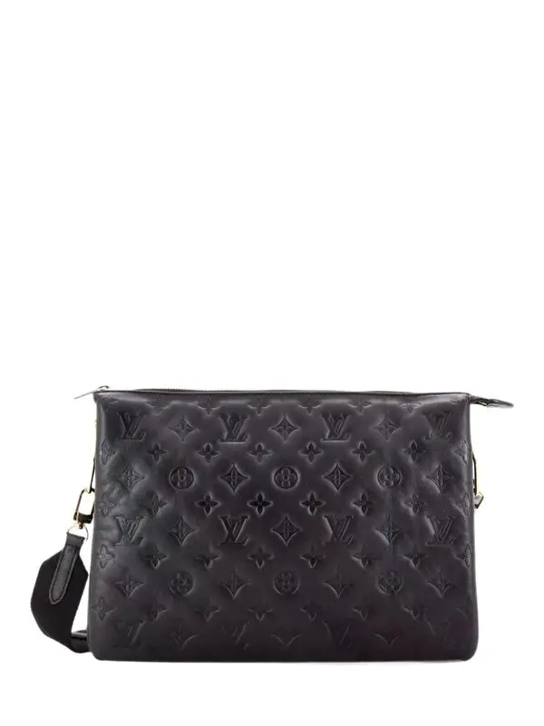 LOUIS VUITTON Coussin Mm Monogram Embossed Lambskin Crossbody Bag - Black