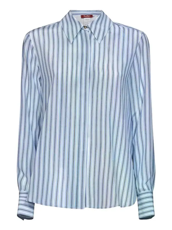 Max Mara Striped Silk Shirt - Blue