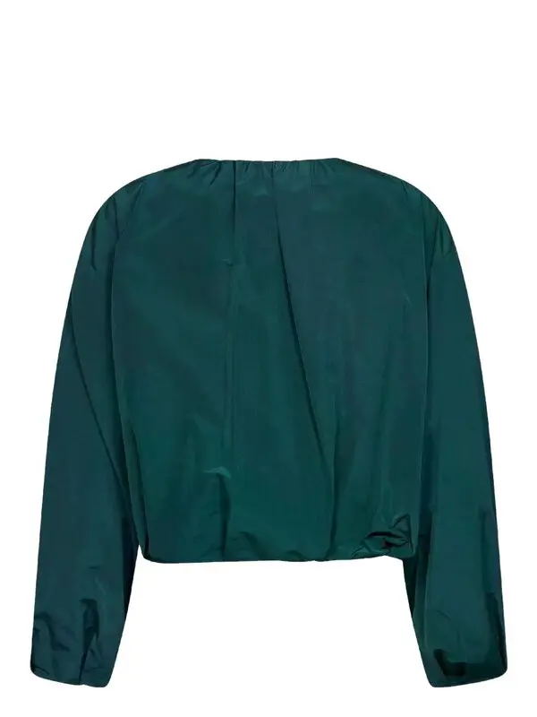 Max Mara Gathered Hem Zip-up Jacket - Green