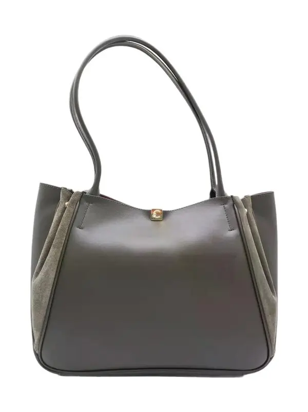 COCCINELLE Pansy Leather Suede-panel Tote Bag - Grey