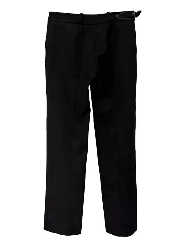 Alaïa Straight-leg Trousers With Buckled Detail - Black