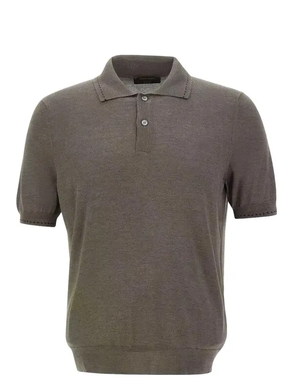 GRAN SASSO Short-sleeve Polo Shirt - Grey