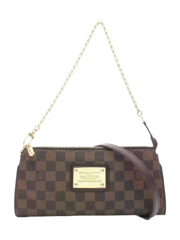 LOUIS VUITTON Damier Ebene Eva Pochette Two-way Handbag - Brown
