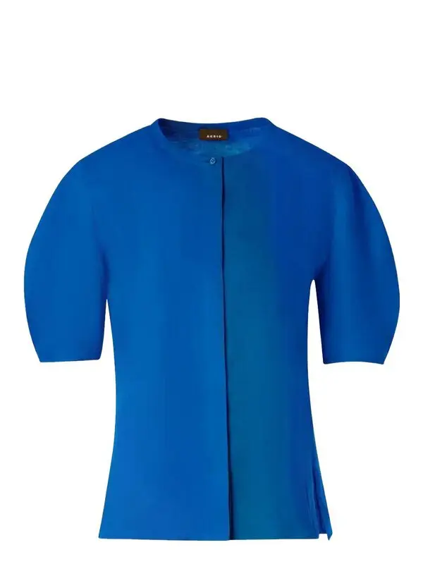 Akris Puff Sleeve Linen Shirt - Blue