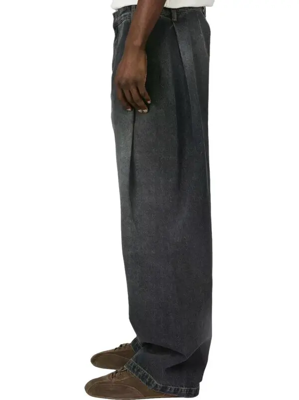 SEVENTH Side-pleat Wide-leg Jeans - Black