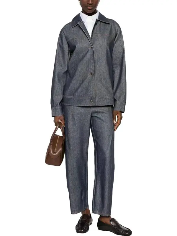 Max Mara Contrast Stitch Jacket - Blue