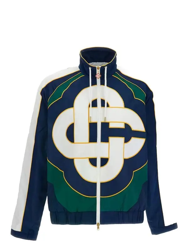 Casablanca Panelled Logo-print Jacket - Blue