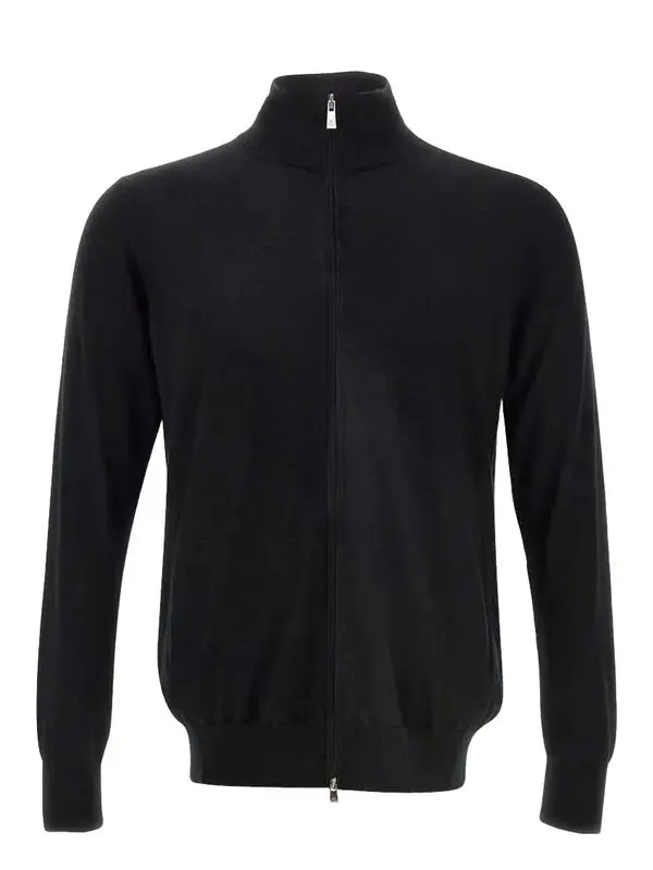 DELLA CIANA Zip-up Knitted Cardigan - Black