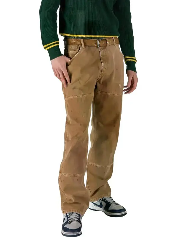 HTC LOS ANGELES Panelled Cotton Trousers - Neutrals