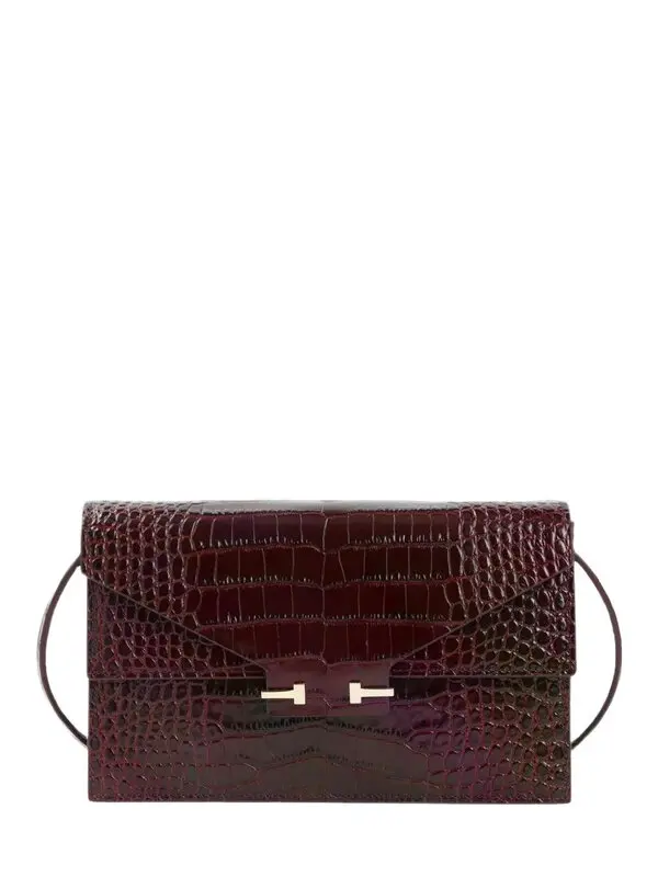 TOM FORD Mini Croc-effect Leather Clutch Bag - Red