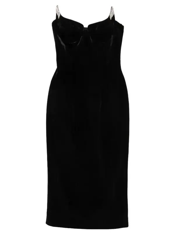 ADAMARIS Crystal-embellished Strapless Midi Dress - Black