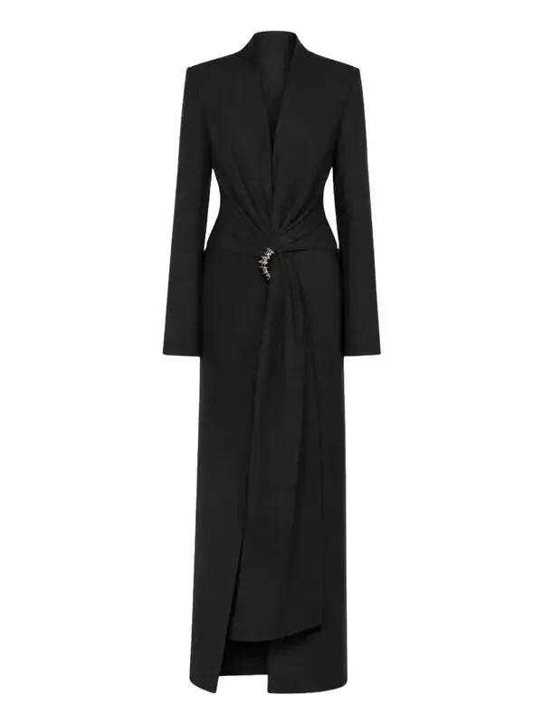 CHATS BY C.DAM Draped Coat - Black