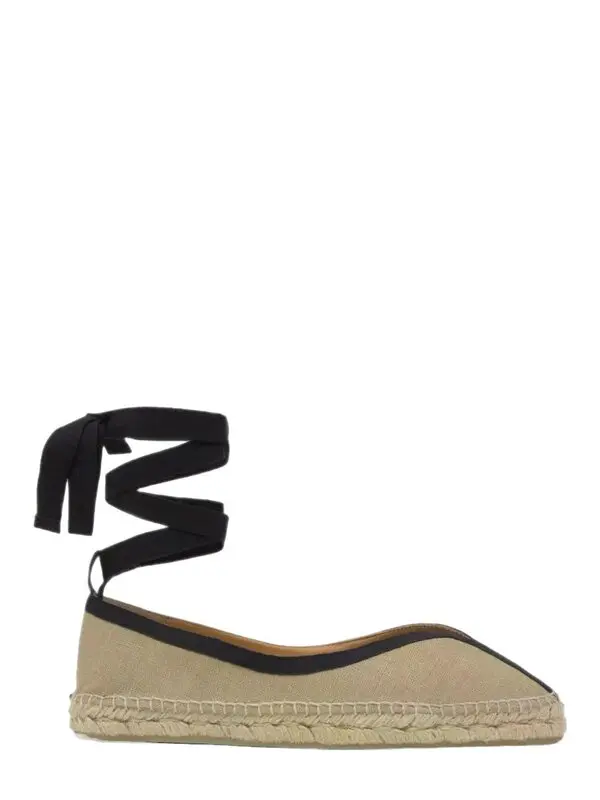 CastaÑer Tie-fastening Ballet Flats - Neutrals