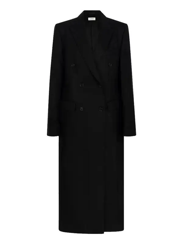 CAYET Rasha Double-breasted Blazer With Peak Lapels - Black