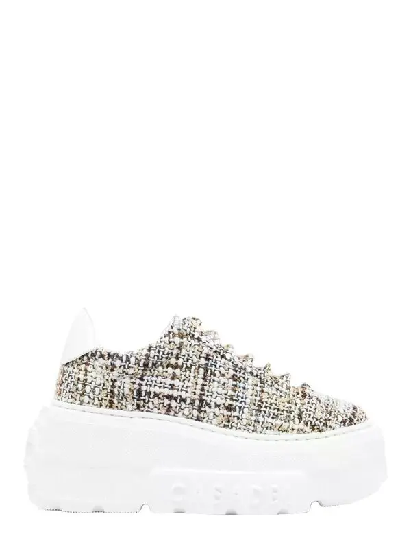 Casadei Tweed Platform Sneakers - Neutrals