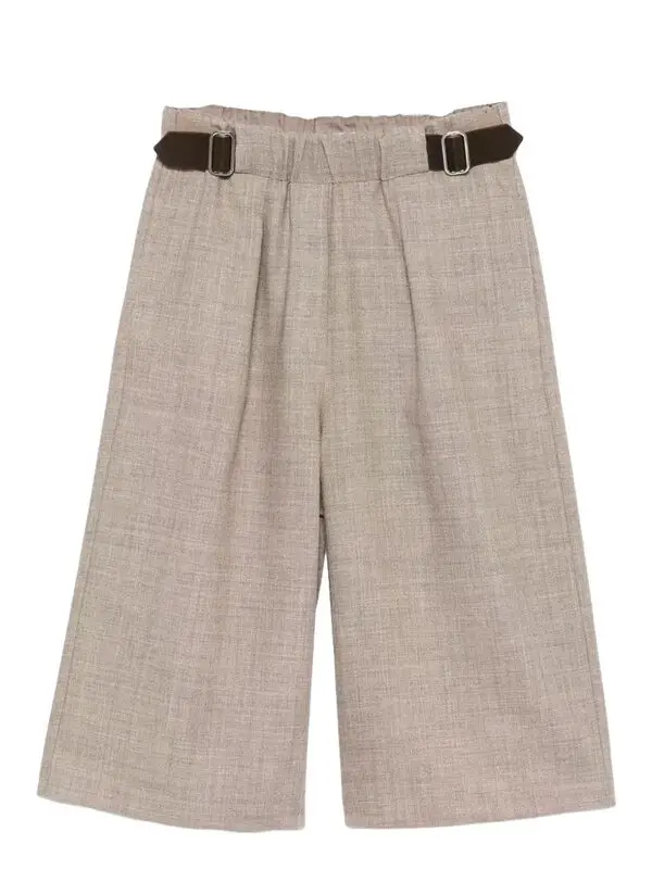 ALYSI Belted Pleated Shorts - Neutrals
