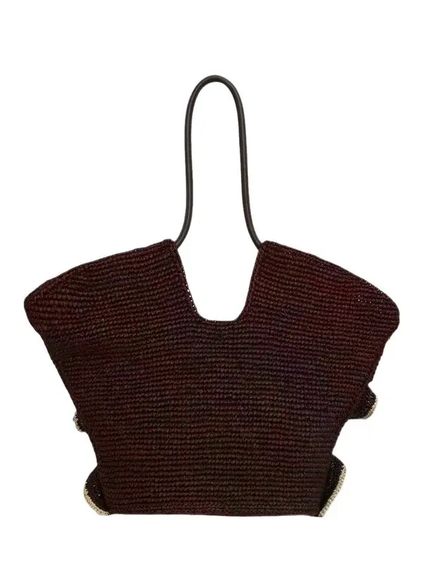 Zimmermann Ruffle-trimmed Woven Tote Bag - Brown