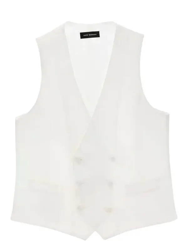 LUIGI BIANCHI Double-breasted Waistcoat - White