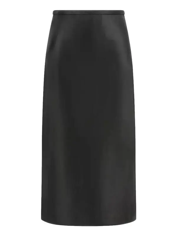 Co High-waisted Leather Midi Skirt - Black