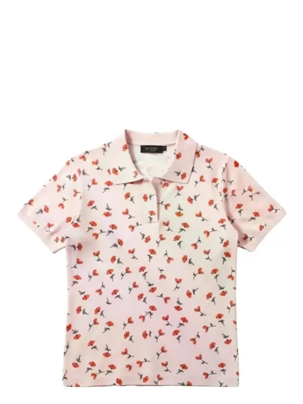 JIL SANDER Floral Print Polo Shirt - Pink