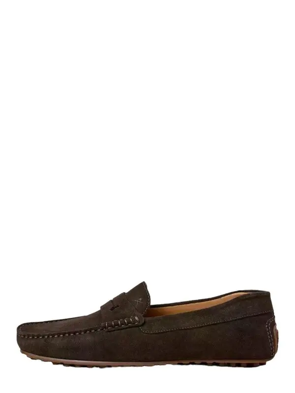 HACKETT LONDON Suede Driver Loafers - Brown