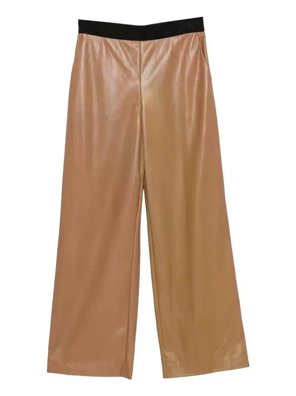 Liviana Conti Logo Waistband Pocket Trousers - Brown