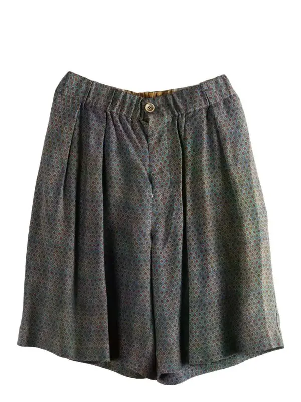 UMA WANG Geometric-pattern Pleated Trousers - Blue
