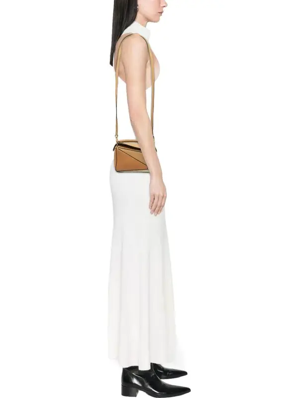 Loewe Mini Bicolor Calfskin Puzzle Satchel - Neutrals