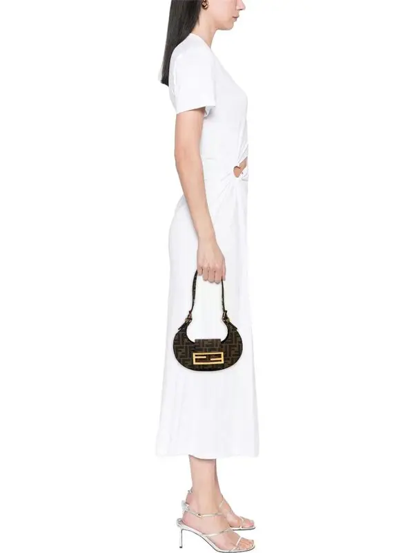 Fendi Mini Zucca Canvas Cookie Hobo Bag - Brown