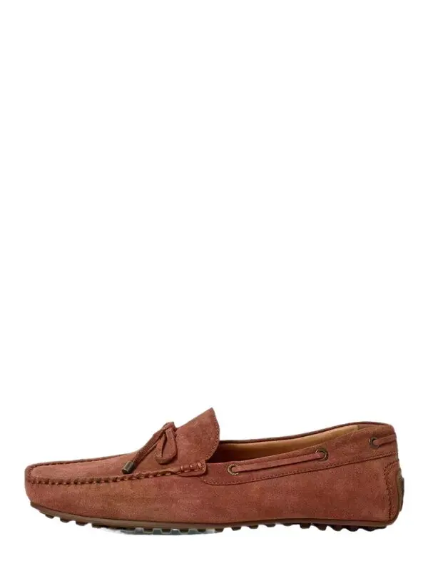 HACKETT LONDON Suede Lace-up Driver Shoes - Brown