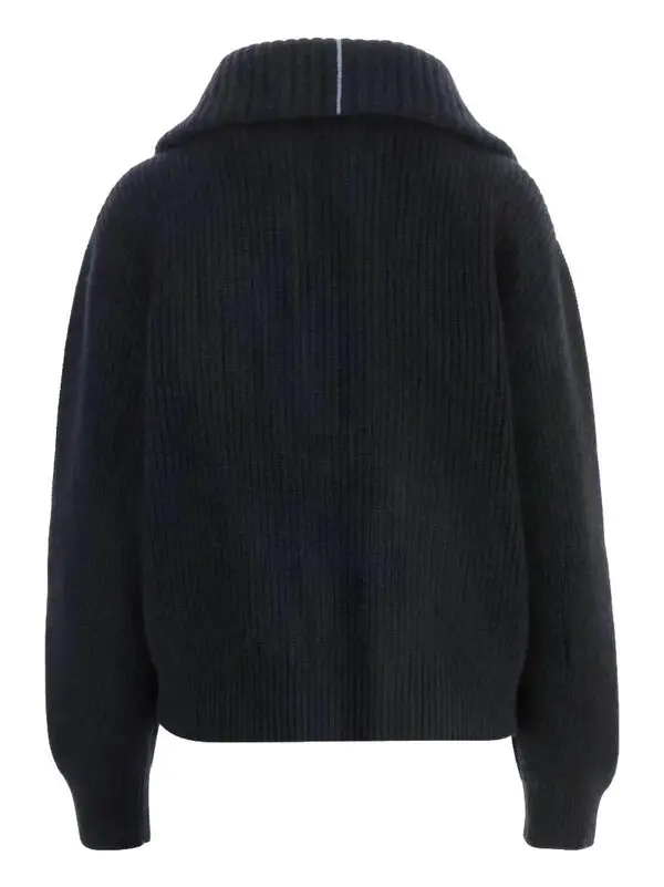 Malo Ribbed Knit Half-zip Sweater - Blue
